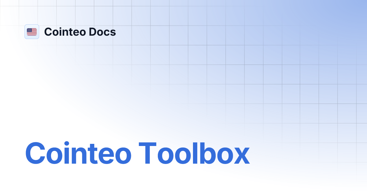 Cointeo Toolbox | English | Cointeo Docs